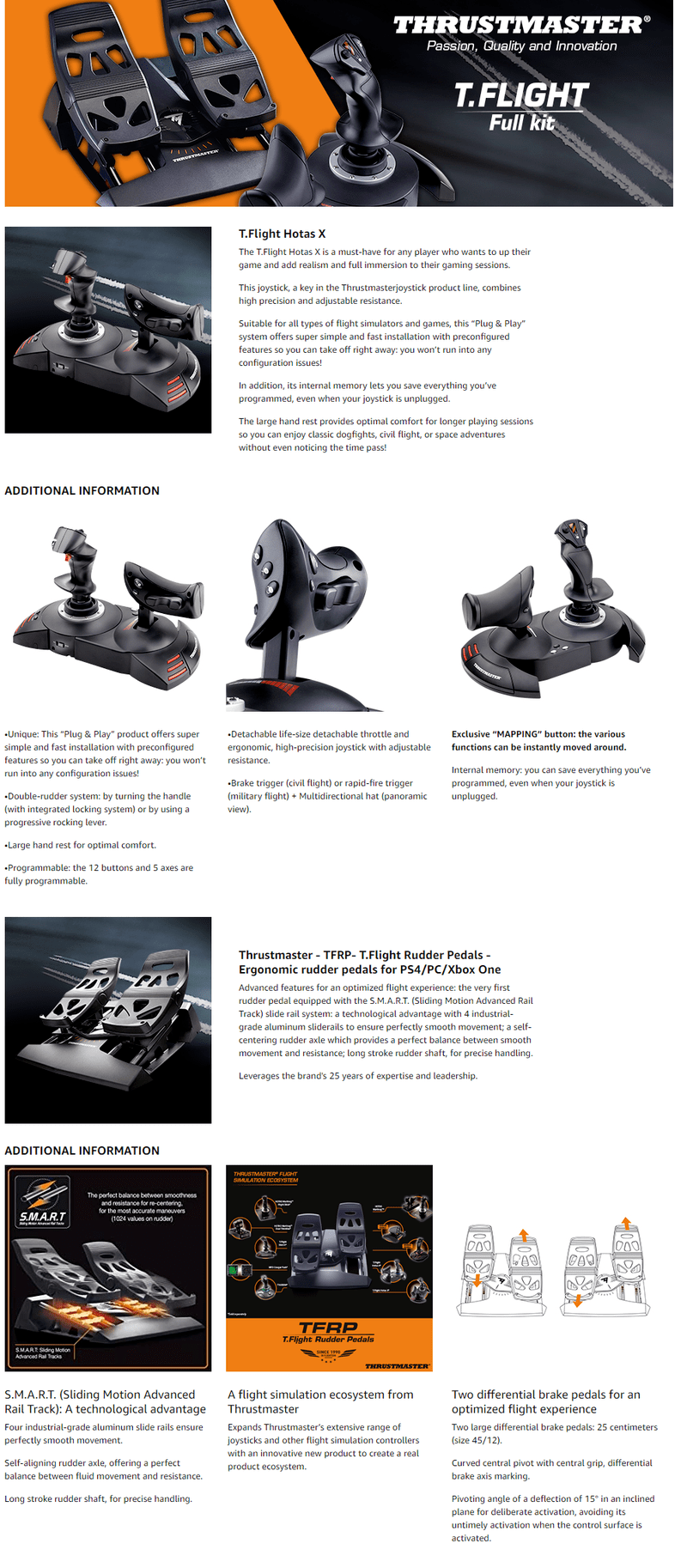 Thrustmaster T.Flight HOTAS X & Flight Rudder Pedals Bundle Tm-2960835