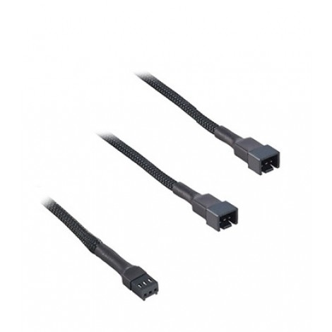 3-pin Fan To 2x 3-pin Fan Splitter Cable Black 25cm Acbaus3pinsplit