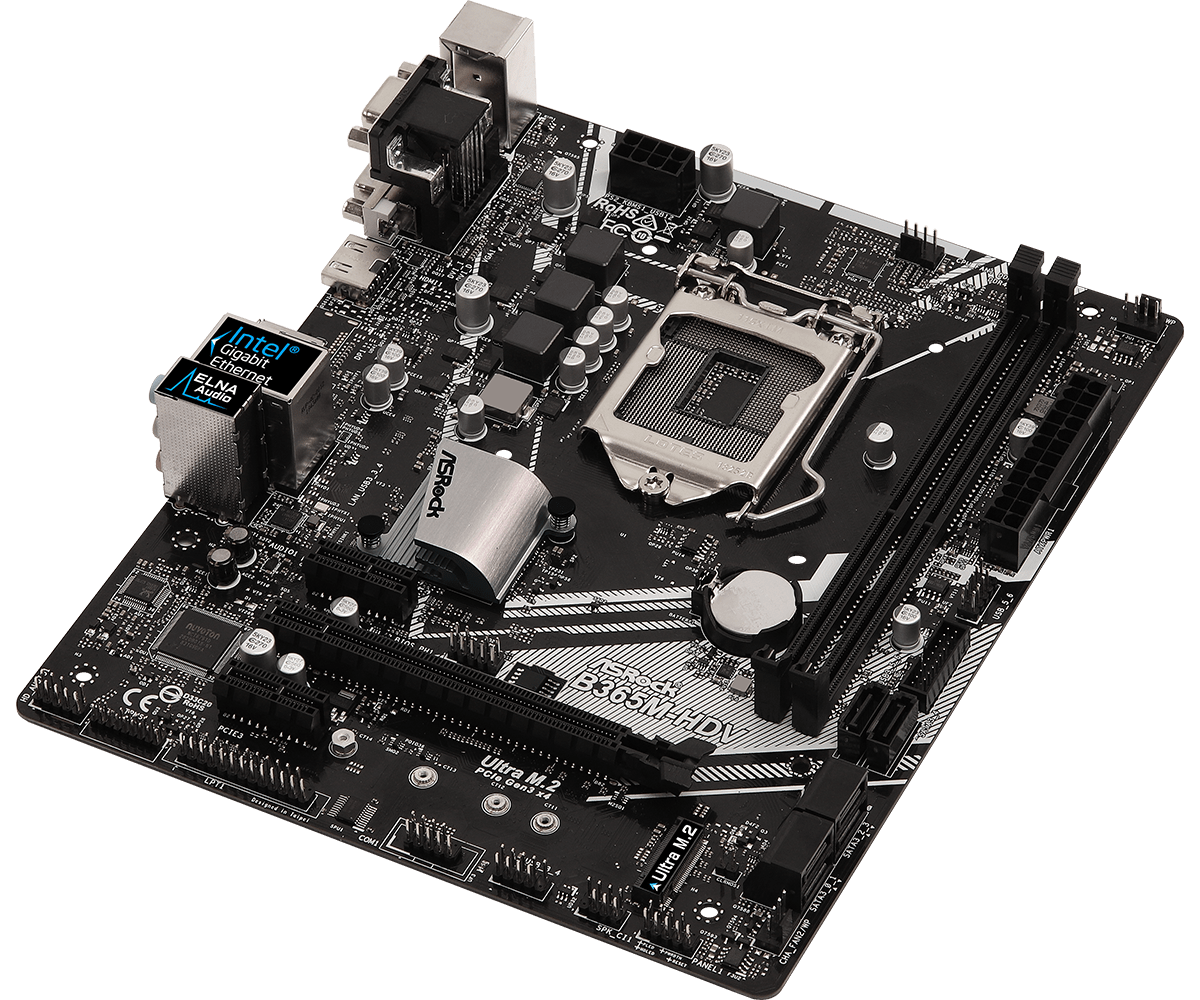 ASRock Intel B365 Chipset 2Xddr4 Dimm Slots Motherboard - B365M-HDV
