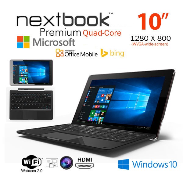 Nextbook 10.1 Inch 32g/ Windows 10 / Quad Core With Hdmi Tablet Pc ...