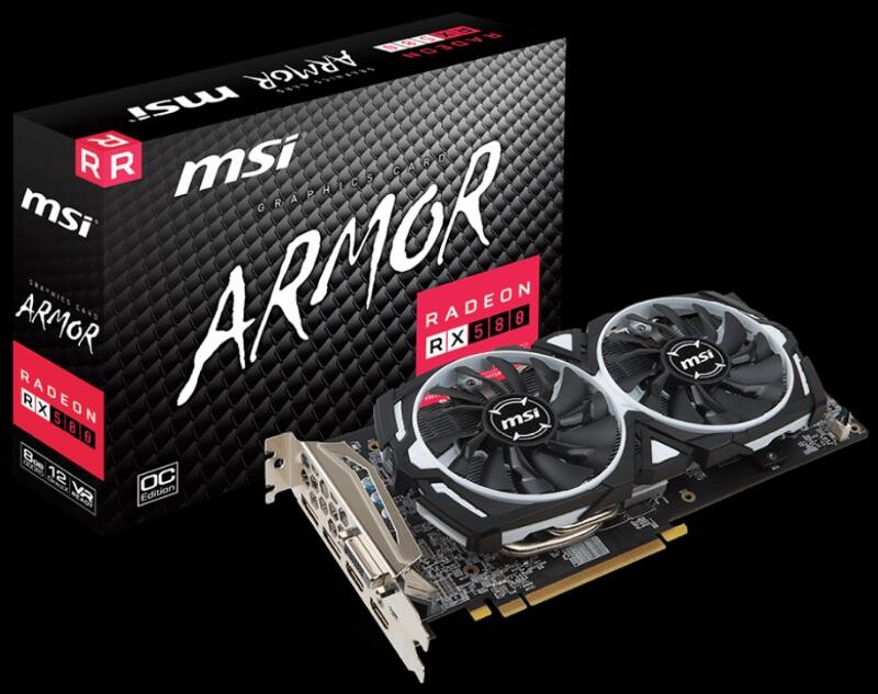 Msi Amd Radeon Rx 580 Armor 8g Oc Graphic Card Gddr5 256bit Dx12 ...