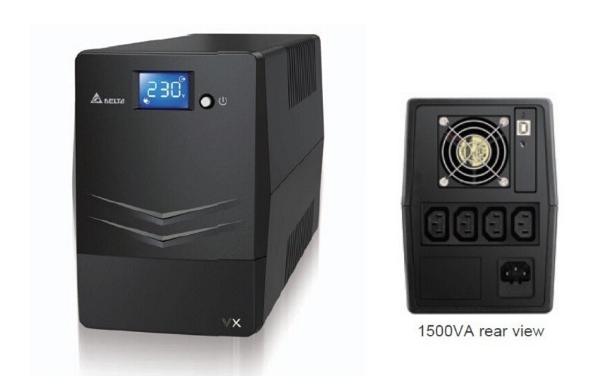 Delta Ups: Vx Line Interactive 1500va/ 900w Mini Tower Ups 4x C13 To Au 10a Output Leads Free Ups