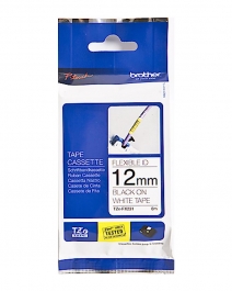 Brother Flexible Tze Tape - Black On White - 12mm Tzefx231