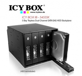 ICY BOX (IB - 545SSK) 5 Bay Trayless Dual Channel SATA/ SAS HDD ...