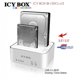Icy Box Ib-120cl-u3 2-bay Docking And Clone Station For 2.5 Inch & 3.5 ...