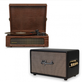Crosley Voyager Bluetooth Portable Turntable - Brown Croc + Bundled ...