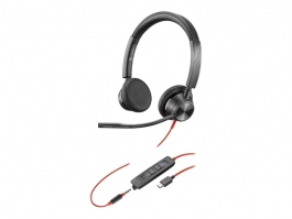 HP POLY BLACKWIRE 3325 UC, STEREO , CORDED USB-C HEADSET, 3.5MM INC USB ...