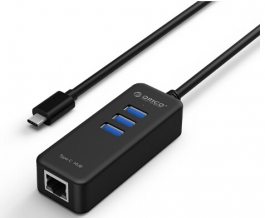 ORICO 3 Port USB3.0 Type-C Hub with RJ45 Ethernet Adapter ORICO CH3L