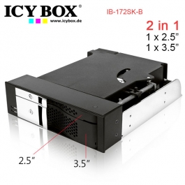 Icybox Ib-172sk-b, Two In One, 2bay Mobile Rack For 1x2.5 Inc + 1x 3.5 ...