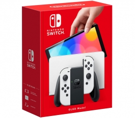Nintendo Switch Console OLED Model White, 7" OLED Screen, 64GB Internal ...