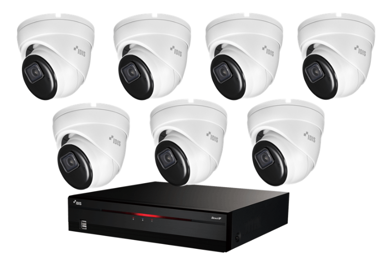 IDIS 5MP 7x TURRET CAMERA KIT WITH 16CH NVR 2TB HDD DR-2516P-2TB+7-DC ...