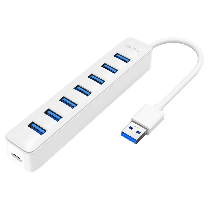 IDSONIX 7-PORT USB-A TO USB3.0 HUB - WHITE IDSONIX-IAU3-7A-015-WH-EP IDSONIX 7-PORT USB-A TO USB3.0 HUB - WHITE IDSONIX-IAU3-7A-015-WH-EP