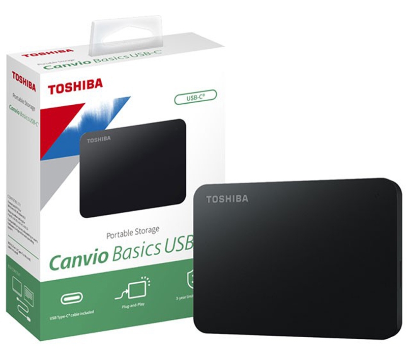 Toshiba 4TB Canvio Basics USB-C Portable Hard Drive Black HDTB440AKCCA
