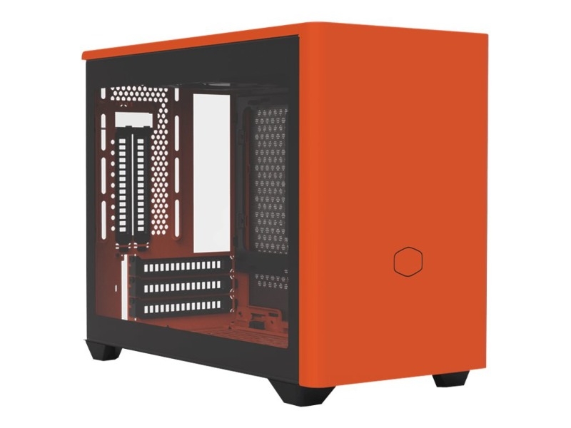 COOLERMASTER NR200P ORANGE MINI-ITX, TEMPERGLASS, STEEL SIDE PANEL, 2X ...