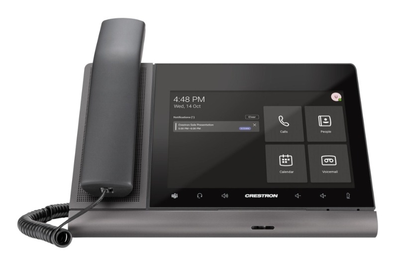 CRESTRON FLEX P8-T-HS, 8" AUDIO DESK PHONE WITH HANDSET, MICROSOFT ...