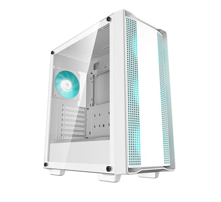 DeepCool CC560 White V2 Mid-Tower Computer Case, Tempered Glass Window ...