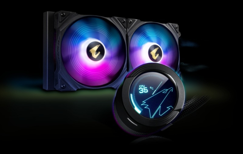 Gigabyte AORUS WATERFORCE X 280, All-in-one Liquid Cooler with Circular ...