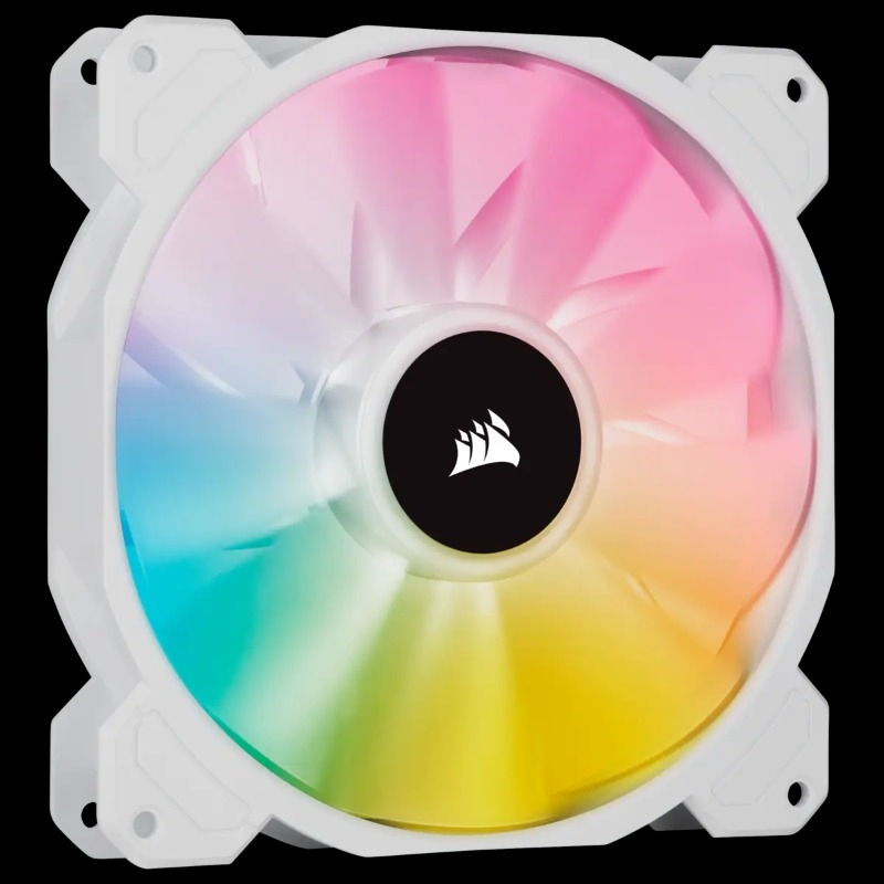 Corsair White SP140 RGB ELITE, 140mm RGB LED Fan with AirGuide, Single ...