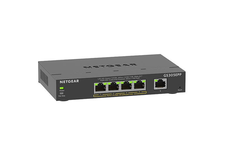 NETGEAR 5 PORT POE GIGABIT ETHERNET PLUS SWITCH (GS305EPP) - WITH 4 X ...