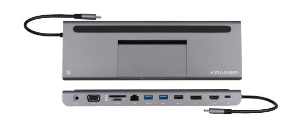 Kramer KDOCK-4 Triple display USB-C docking station - USB-C to HDMI/DP/VGA, RJ45/ 2 x USB 3.0 ...