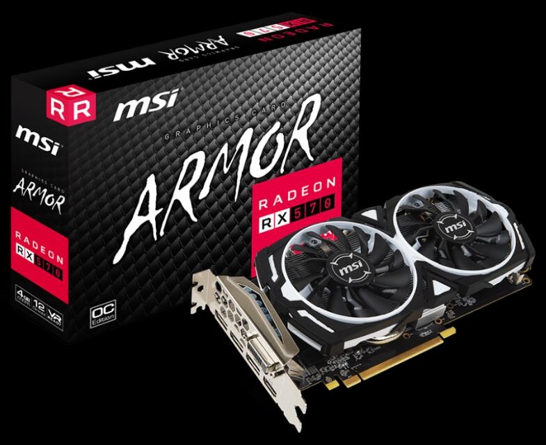 MSI AMD RADEON RX 570 ARMOR 4G OC GRAPHIC CARD GDDR5 256BIT DX12 ...