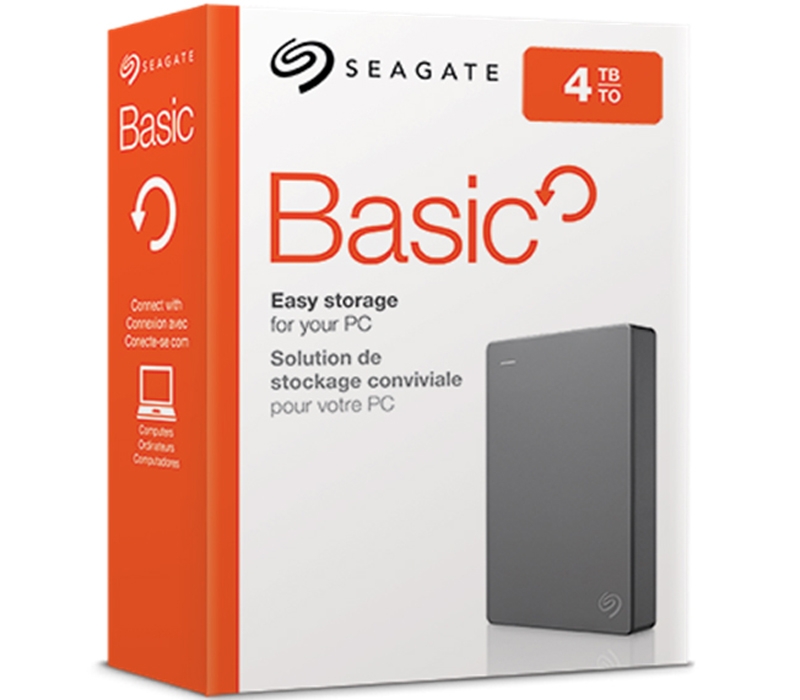 Seagate 4TB Basic USB 3.0 Portable HDD Silver STJL4000400