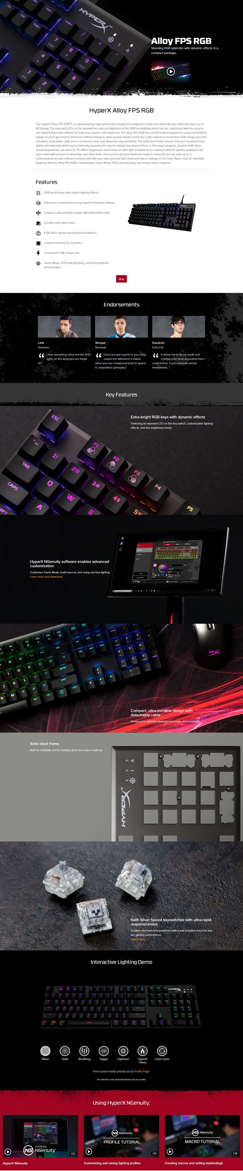 Hyperx Alloy Fps Rgb Mechanical Gaming K Hx-kb1ss2-us
